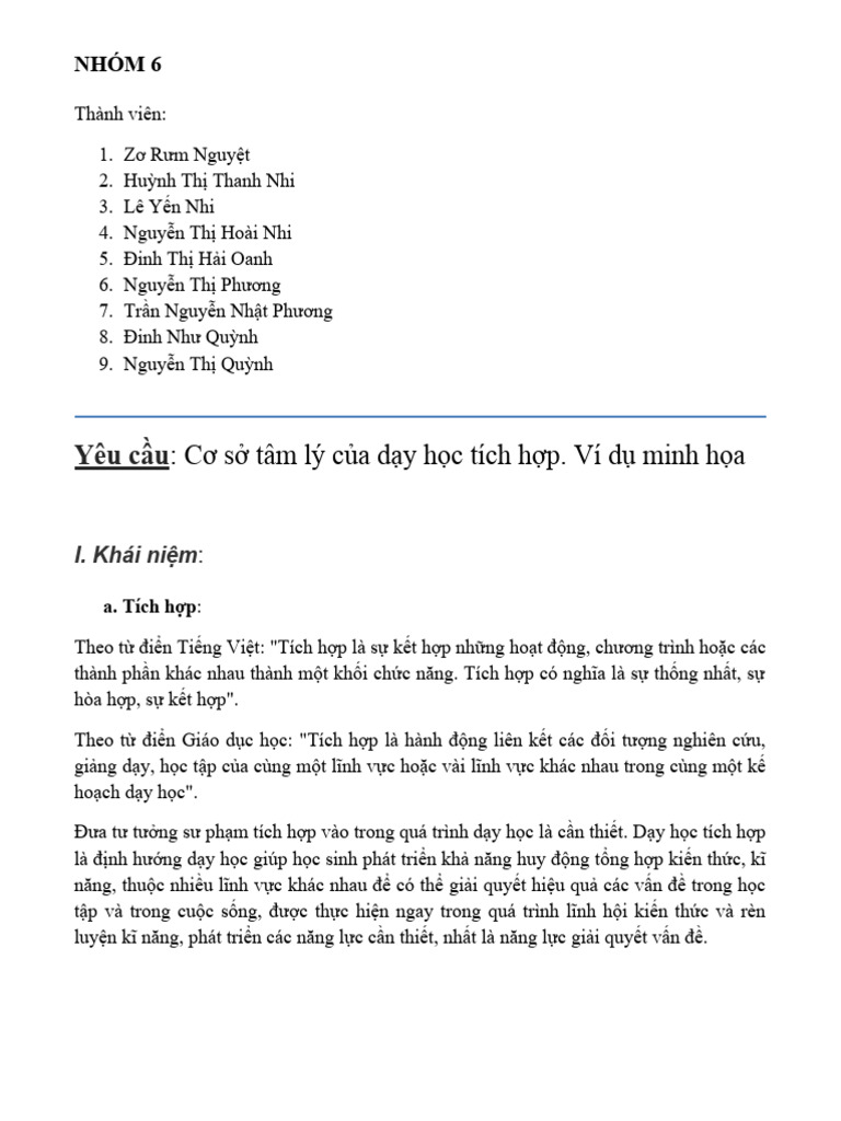 Bài Tập Nhóm Môn Tâm Lí Học Sư Phạm Tiểu Học - Nhóm 6 | PDF