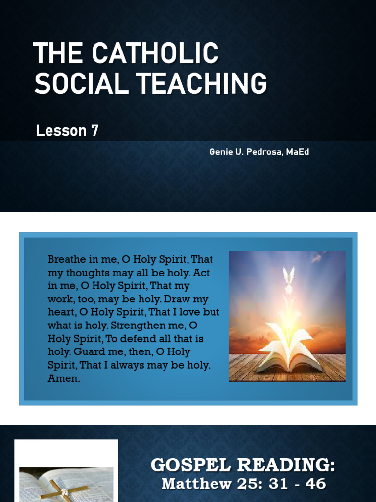 ReEdDL4C0 Lesson 7 the Catholic Social Teaching (1) | PDF | Catholic ...