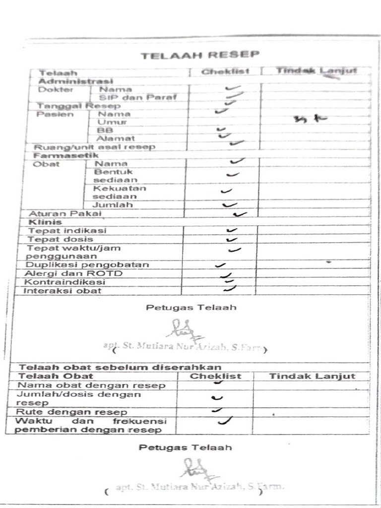 Bukti Telaah Resep | PDF
