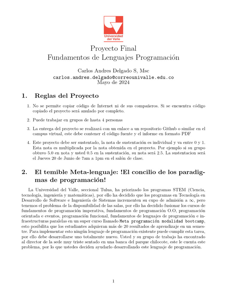 Pro Yec To Final | PDF | Programación de computadoras | Lenguaje de ...