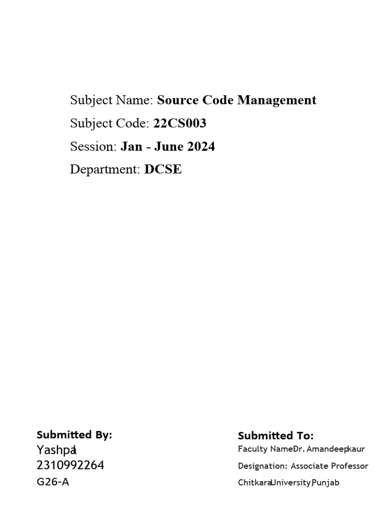 Saloni Scm Final File Pdf Version Control Computer File