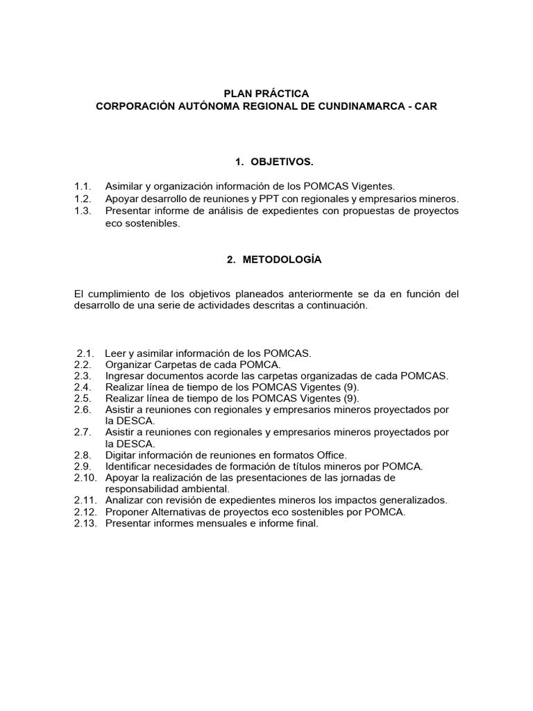 9 Plan de Practica | PDF