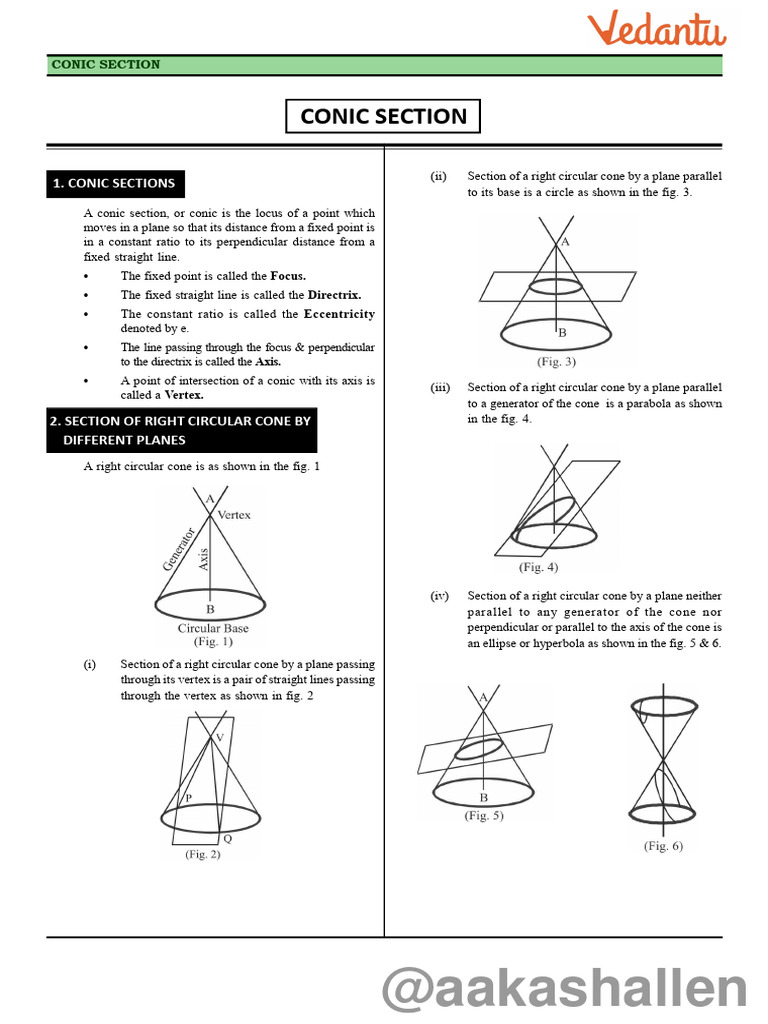 Conic Sections - 1 | PDF | Ellipse | Perpendicular
