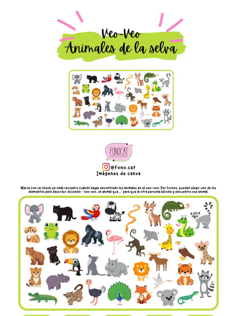 Veo-Veo Animales de La Selva | PDF