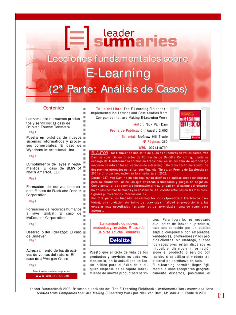 Leader Summaries - Aprendizaje Electrónico E-Learning 2 Parte - Nick Van Dam | Descargar gratis ...