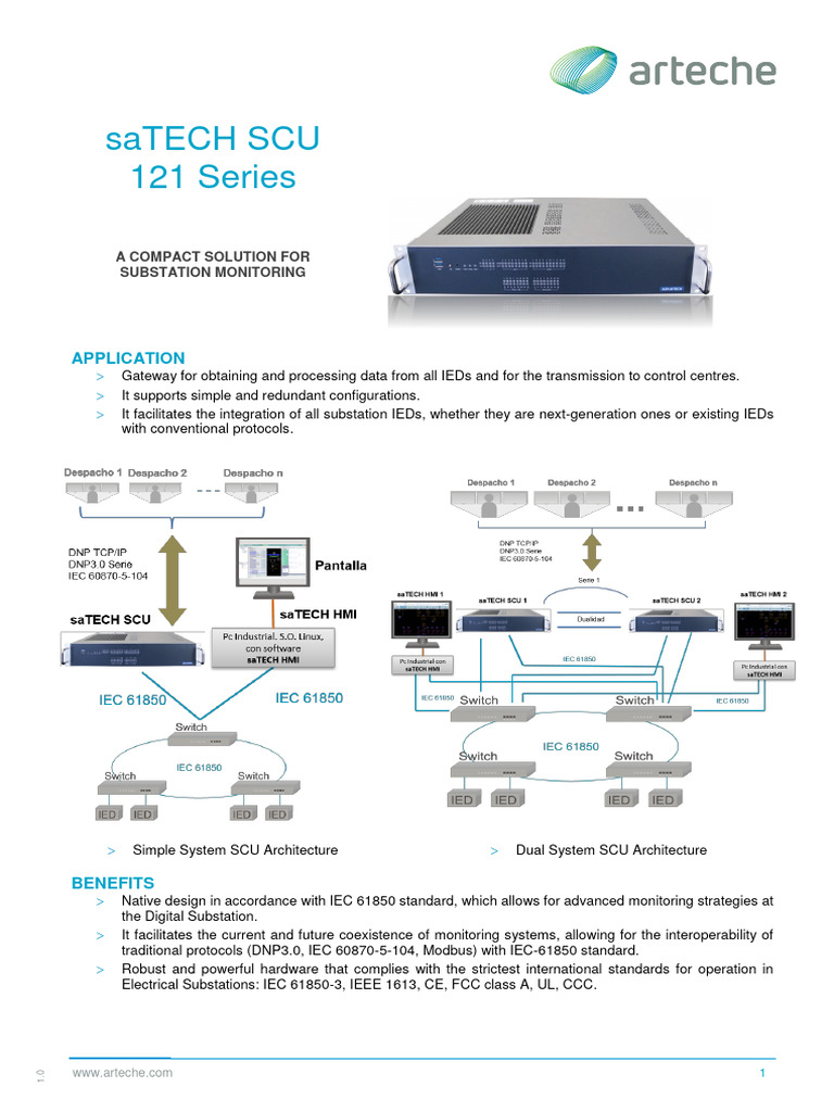 ARTECHE DS saTECH-SCU EN | PDF | Hertz | Secure Shell
