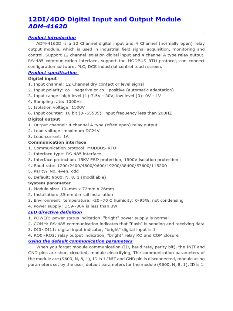 ADM-4162D User's Manual English | PDF | Bit Rate | Power Supply