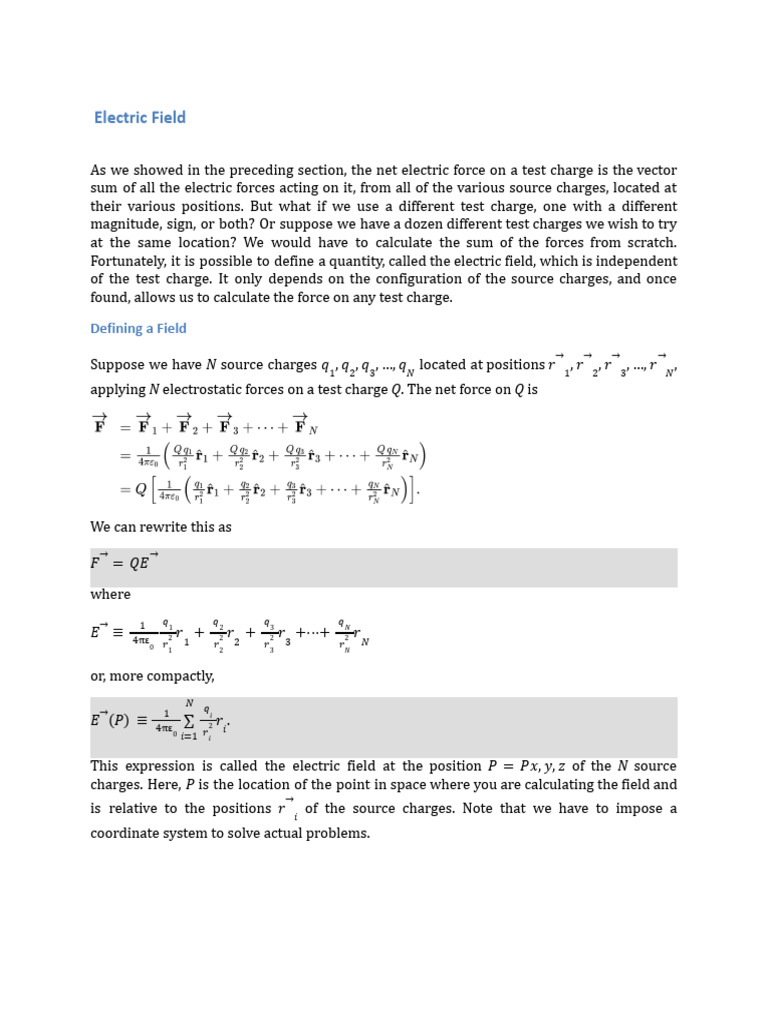 Electric Field | Download Free PDF | Electric Field | Dipole