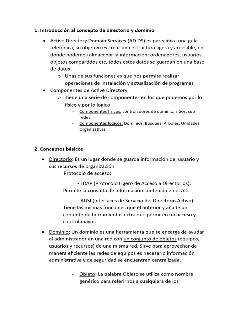 Guía Completa sobre Active Directory | PDF | Directorio Activo ...