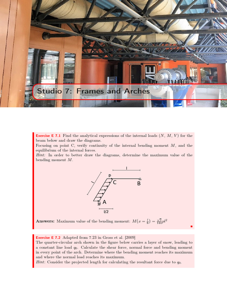 Internal Loads in Frames and Arches | PDF | Bending | Beam (Structure)