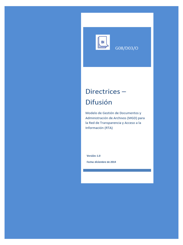 Directrices MGD para Difusión Documental | PDF | Gestión de registros | Planificación