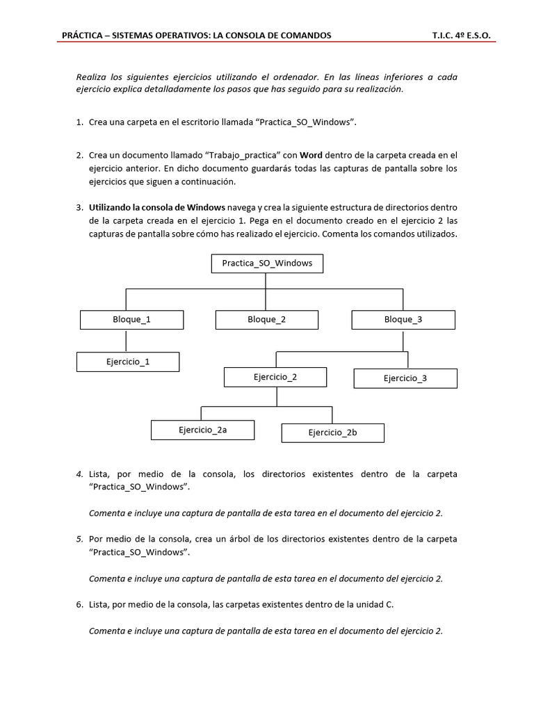 Practica 1 - T2 Sistemas Operativos - Uso de La Consola | PDF | Archivo de computadora ...