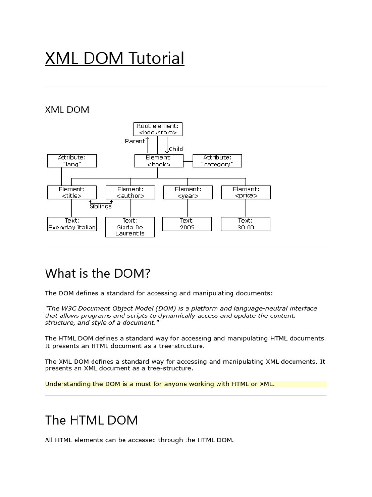 XML Dom | PDF | Computers | Technology & Engineering