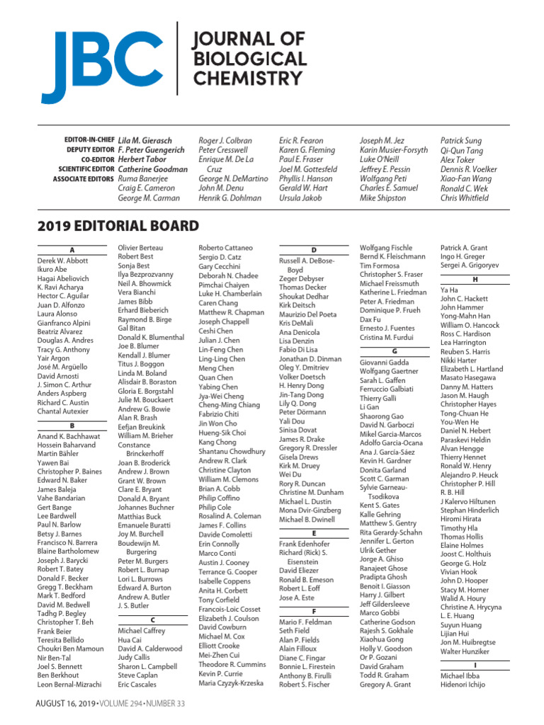 2019 Editorial Board 2019 JBC | PDF