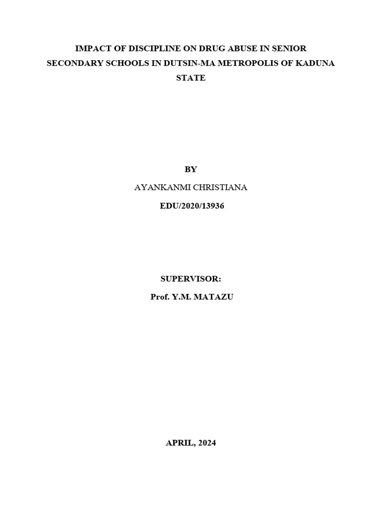 Discipline and Drug Abuse Chapters 1-3 Corrected - 090810 | PDF ...