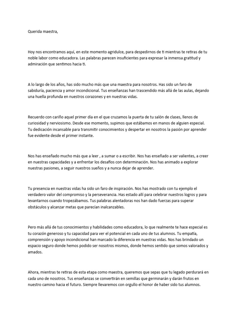 Querida maestra-WPS Office | PDF | Amor