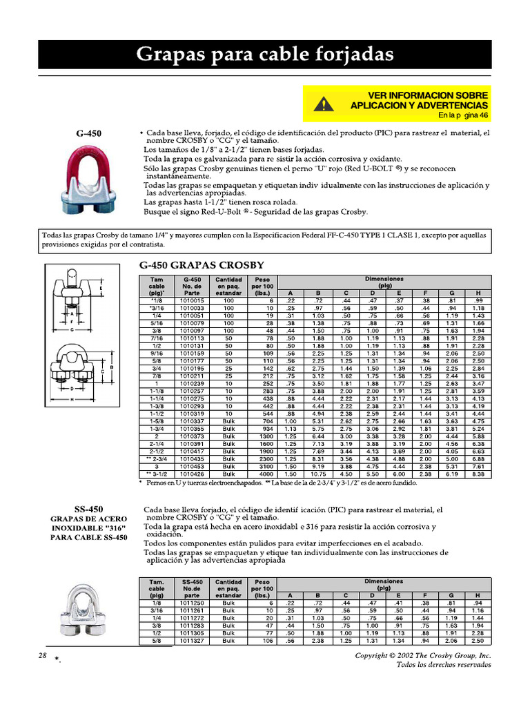 Ficha Tecnica de Grapa Forjada | PDF