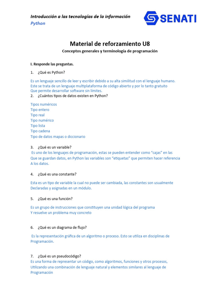 Introducción a Python y Conceptos Clave | PDF