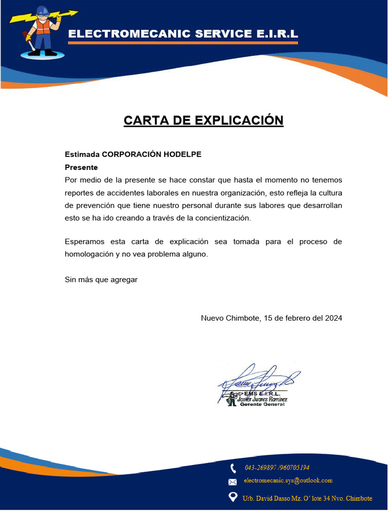 Carta de Explicacion | PDF | Negocios
