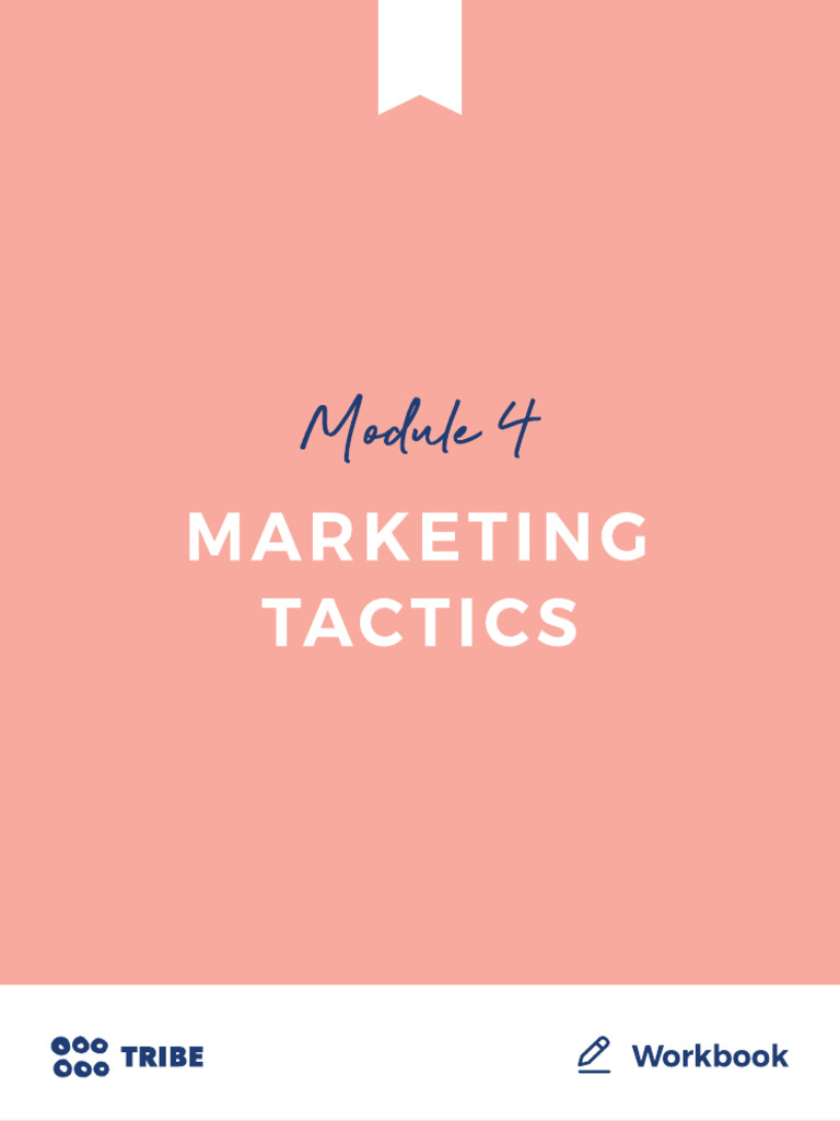 TRIBE M4 Marketing Tactics Workbook 2021 | PDF | Pricing | Option (Finance)