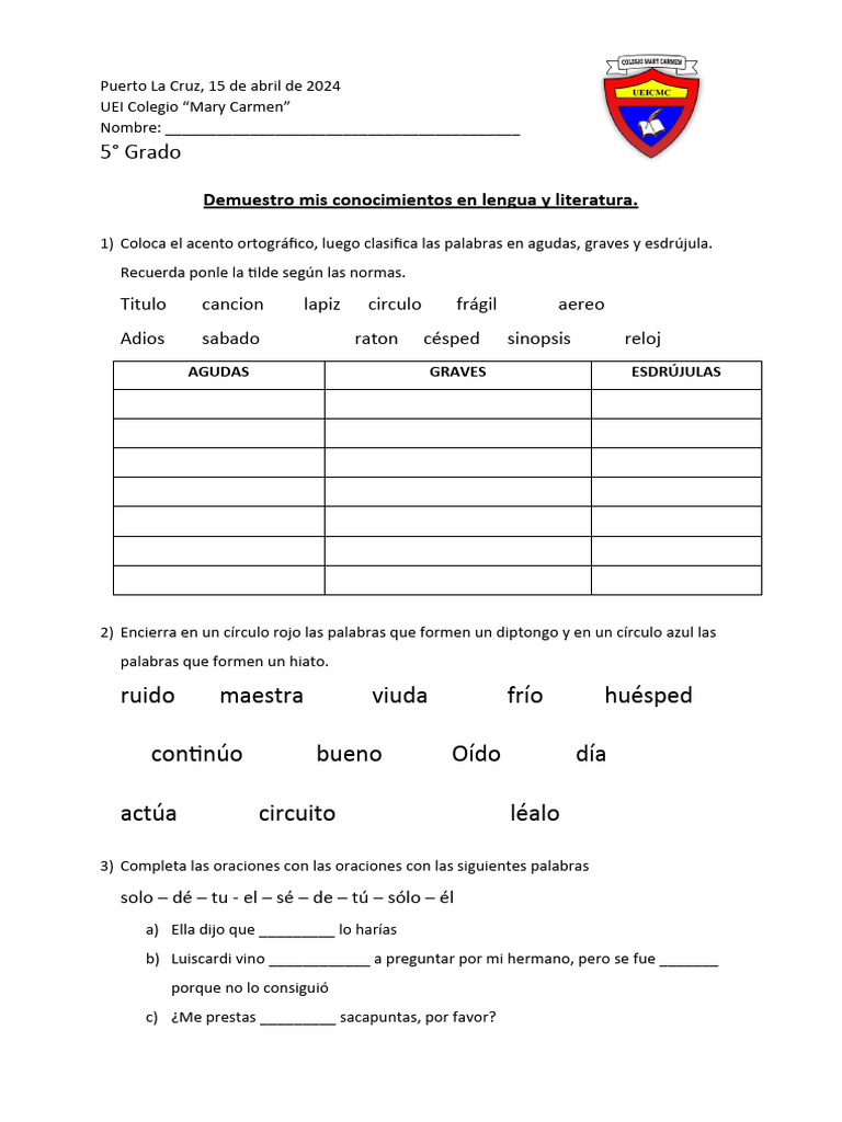 Recuento de Lengua y Literatura 5 Grado | PDF | Lingüística | Voz humana