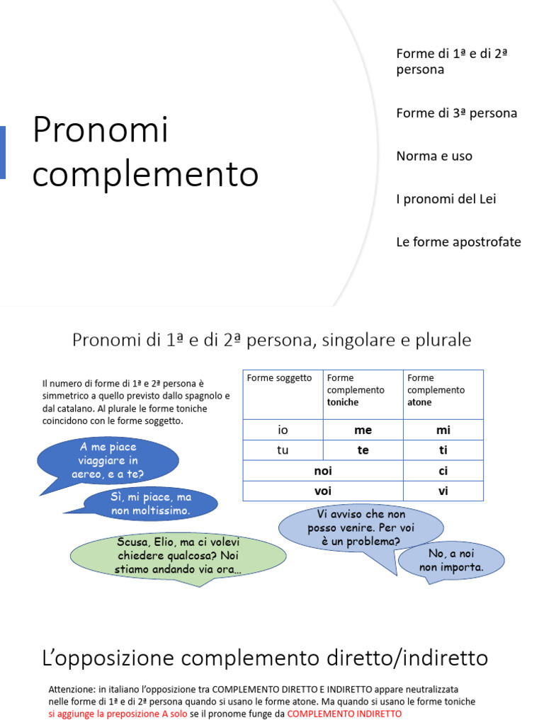 SV6 - Pronomi Complemento | PDF