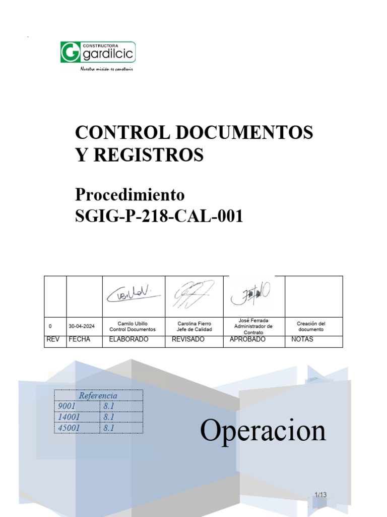 SGIG-P-218-CAL-001 Control Documentos y Registros | PDF | Sistema de ...