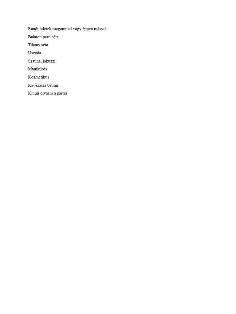 Randi Ötletek Magammal Vagy Éppen Mással | PDF