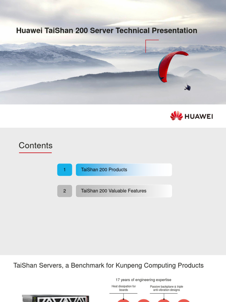 Huawei TaiShan 200 Server Technical Presentation V1.2 | PDF | Solid ...