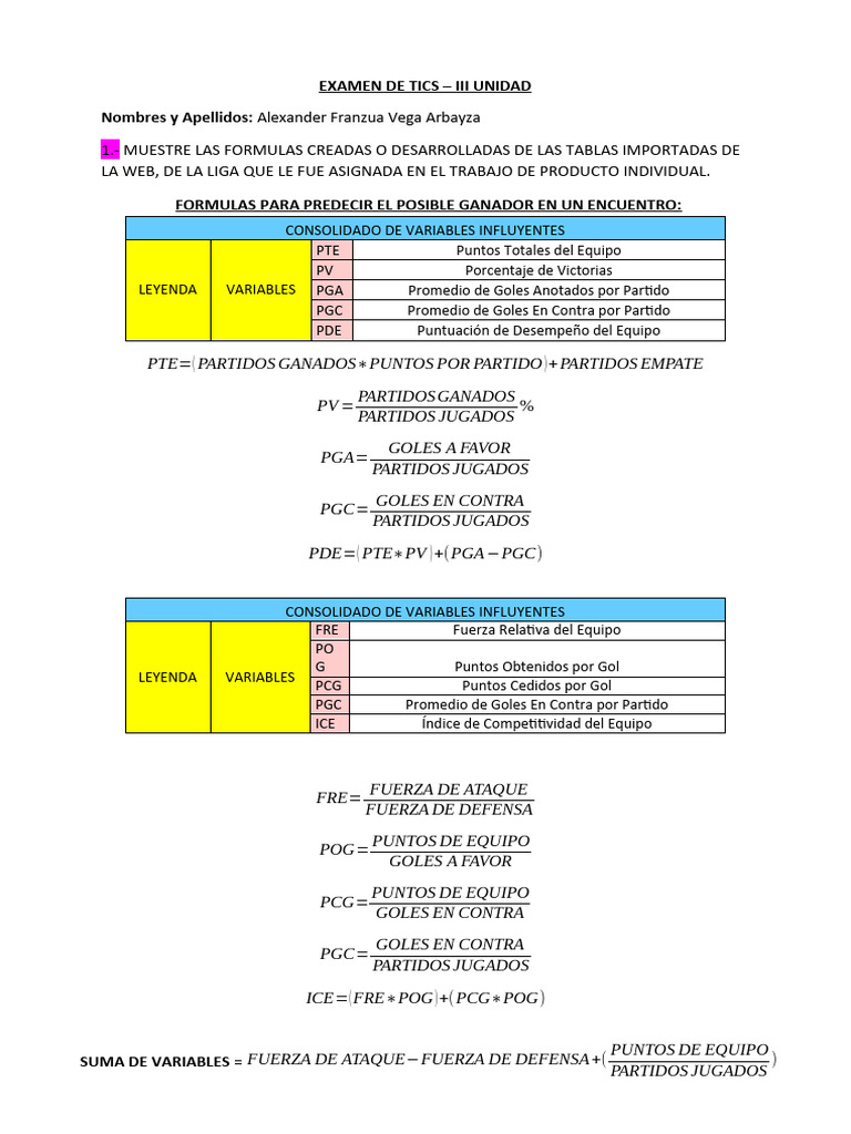 EXAMEN de TICS-III Unidad-Enviado Grupo-Ult | PDF | Exponenciación | Conceptos matemáticos