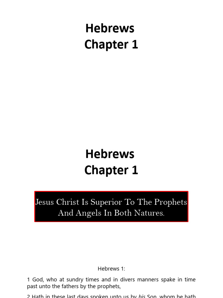 Hebrews 1 | PDF | Glory (Religion) | Jesus