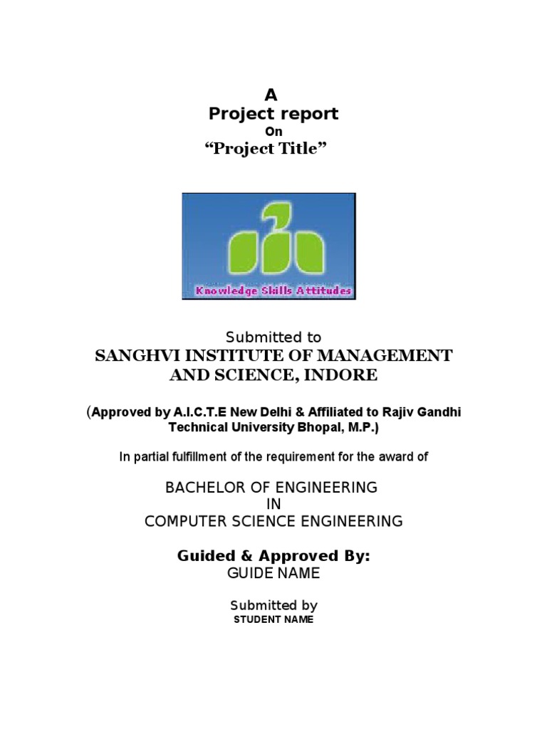 A Project Report "Project Title": Submitted To | PDF