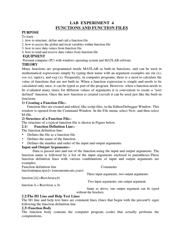 Lab No. 4 Me | Download Free PDF | Parameter (Computer Programming) | Function (Mathematics)