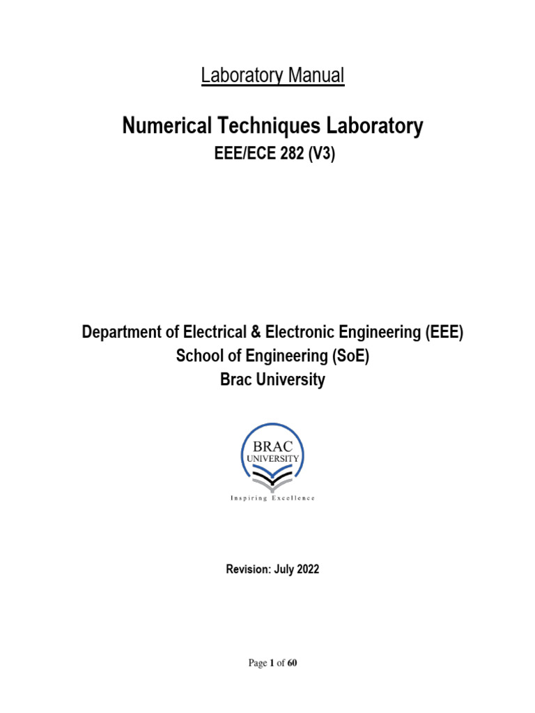 EEE ECE 282 Numerical Techniques Lab Manual | PDF | Interpolation ...