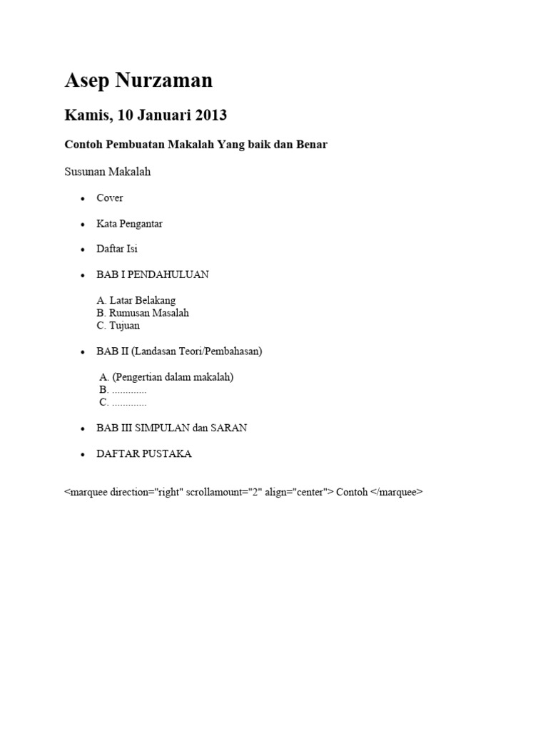 Susunan Makalah Yang Baik Dan Benar Pdf
