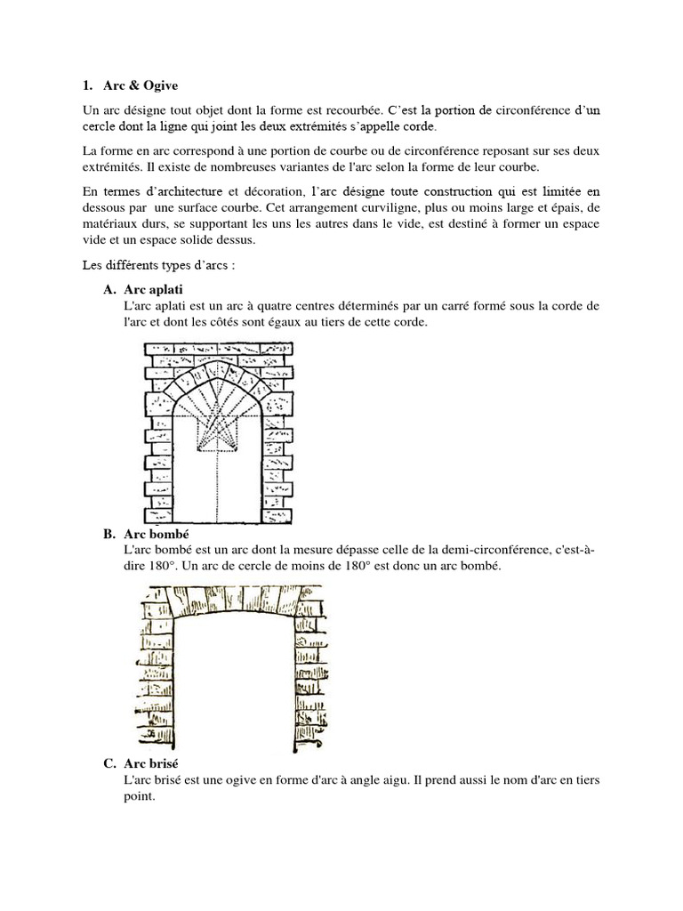 Types d'Arcs en Architecture | PDF | Ellipse | Géométrie euclidienne