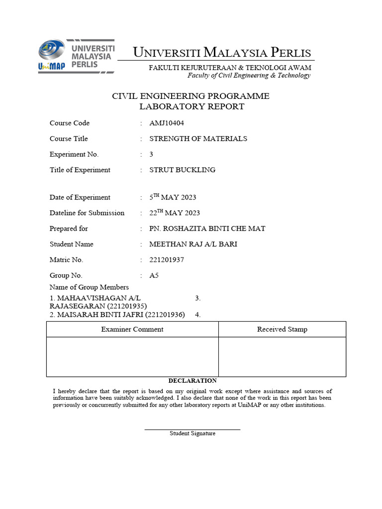 Som Lab 3 | PDF | Buckling | Mechanical Engineering