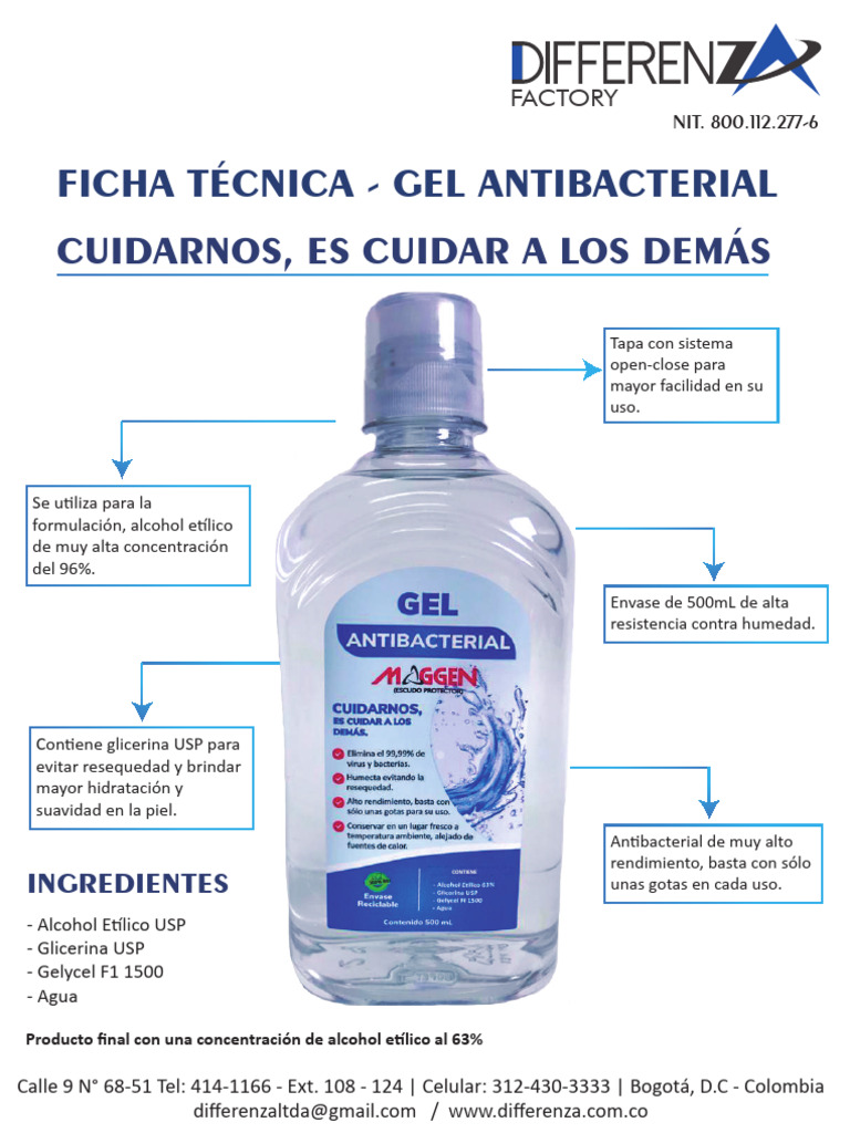 Ficha Técnica - Gel Antibacterial | PDF