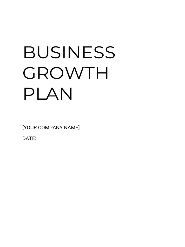 Business Growth Plan Template | Download Free PDF | Equity (Finance ...