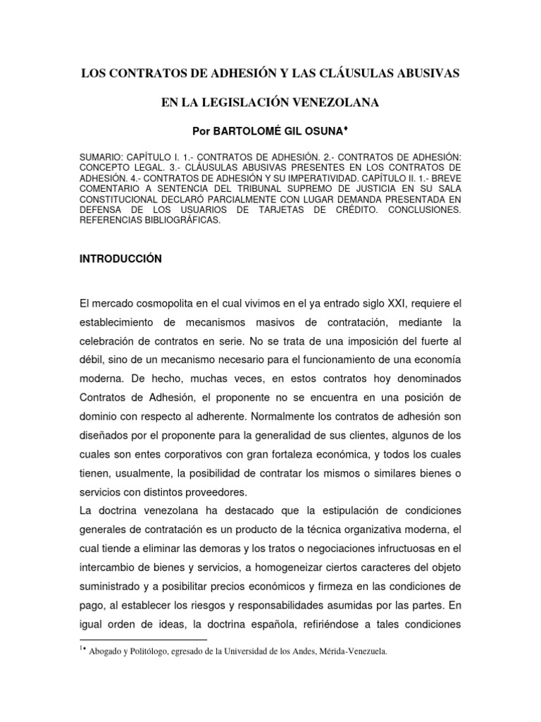 Contratos de Adhesión | Descargar gratis PDF | Protección al Consumidor | Tarjeta de crédito
