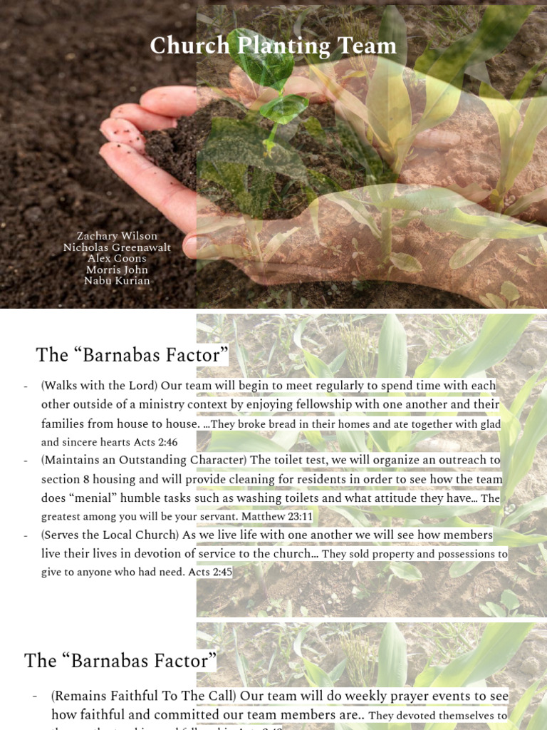 Church Planting Final Project Example | PDF | Gospel Of Matthew | Prayer