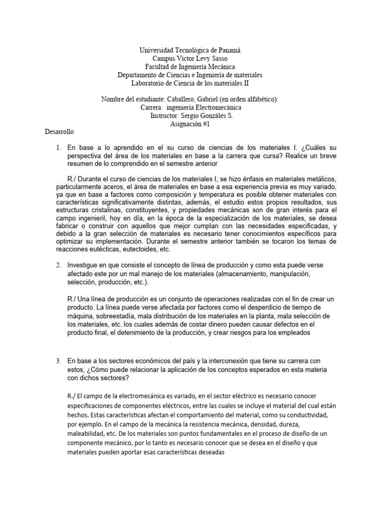 Caballero Gabriel 1-IE142 | PDF | Ciencia de los Materiales | Ingeniería