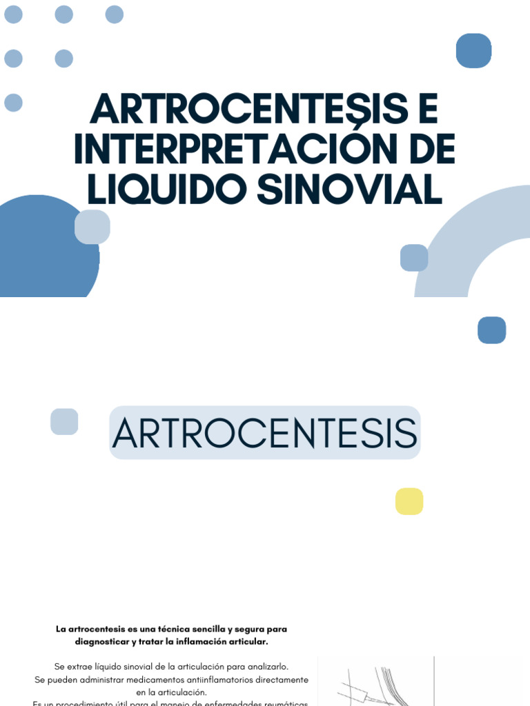Artrocentesis e Interpretación de Líquido Sinovial | PDF | Artritis ...