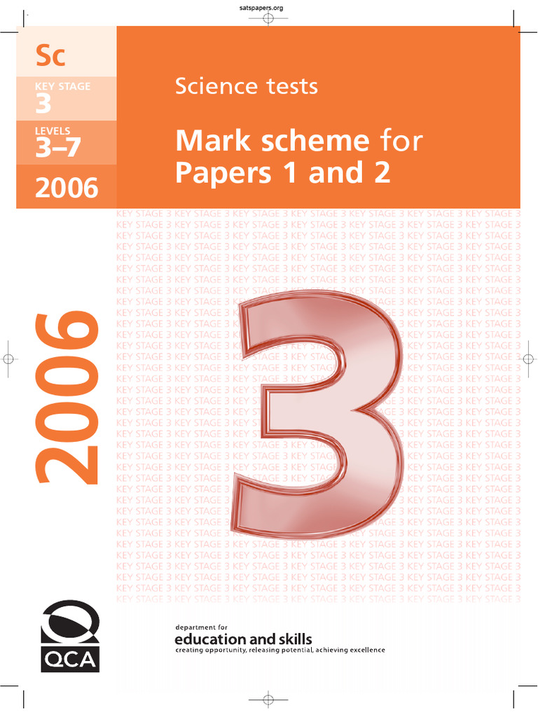 KS3 Science 2005 Mark Scheme | PDF | Plants | Trees