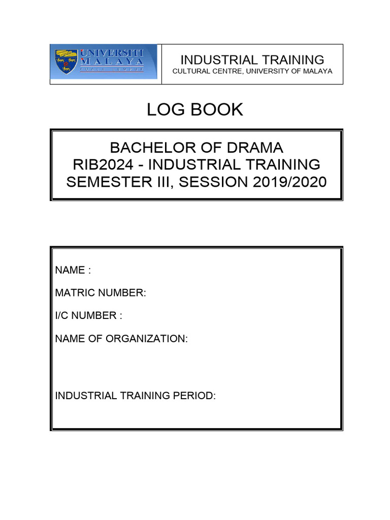 2020 IT Log Book - Drama - New Cohort | PDF