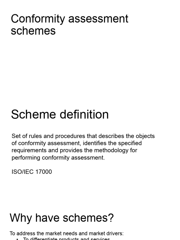 Conformity Assessment Schemes | PDF | Market (Economics) | Risk Management
