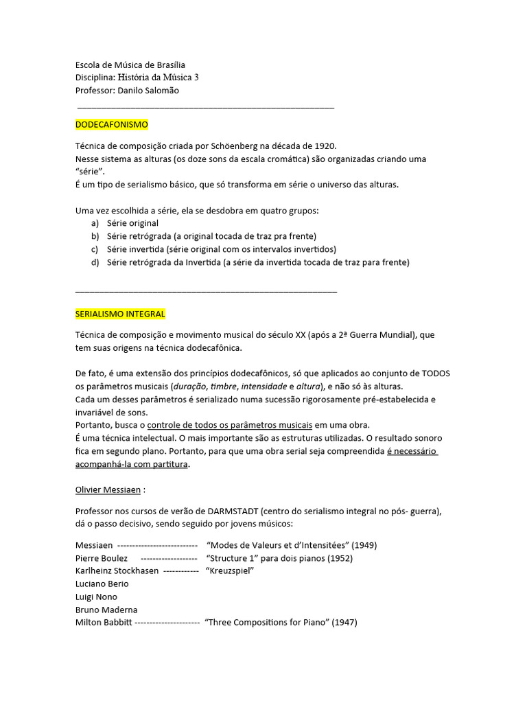 Serialismo Integral | PDF | Métodos e Materiais de Ensino | Arte