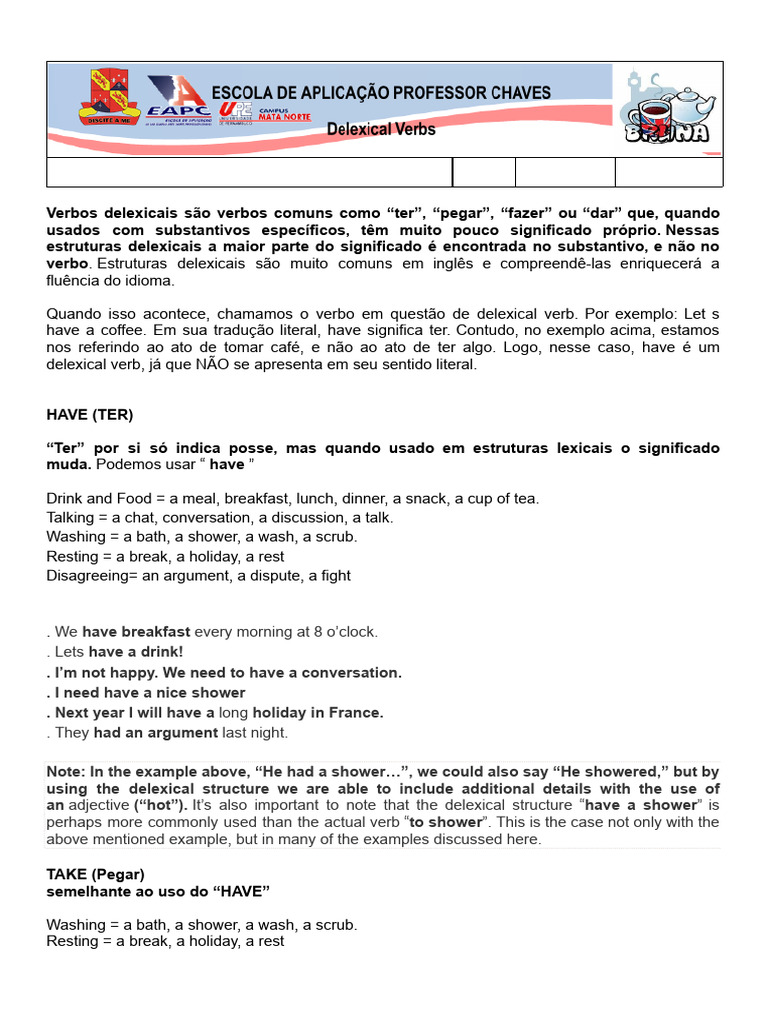 Understanding Delexical Verbs in English | PDF | Linguistic Morphology ...