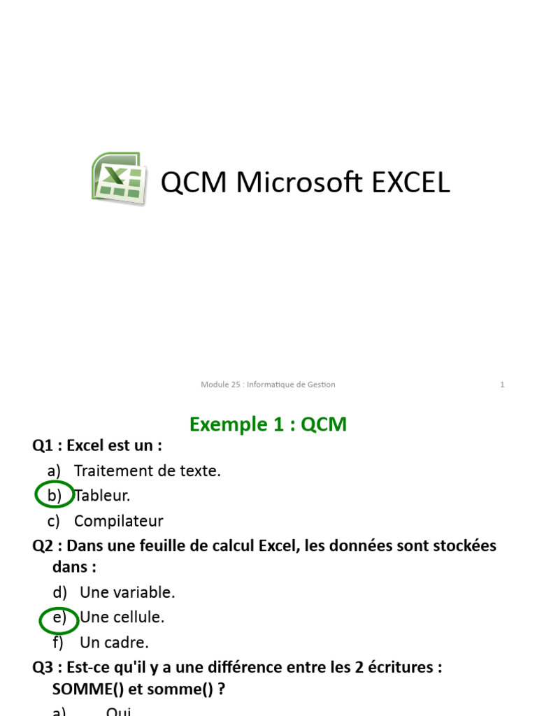 Exercice Corrigé Informatique de Gestion S4 - EXCEL | PDF | Microsoft Excel | Feuille de calcul