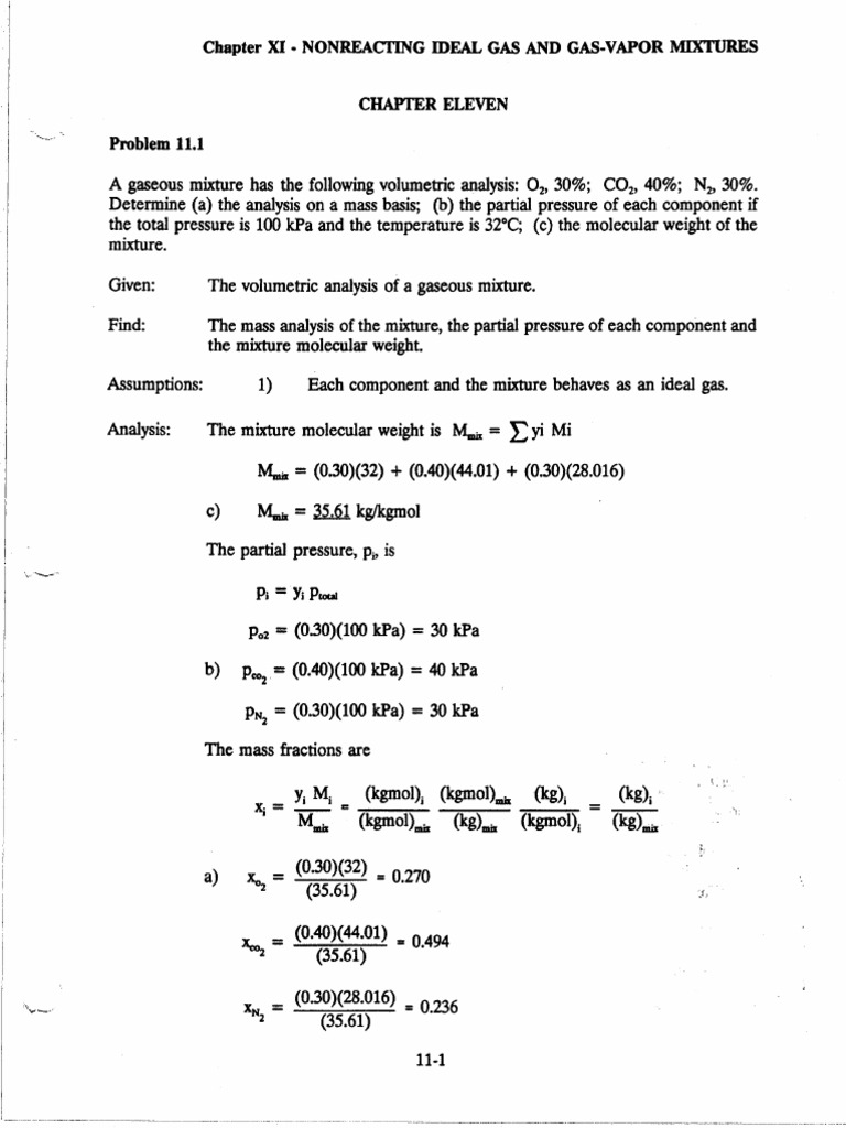 Mezclas de Gas Ideal | PDF